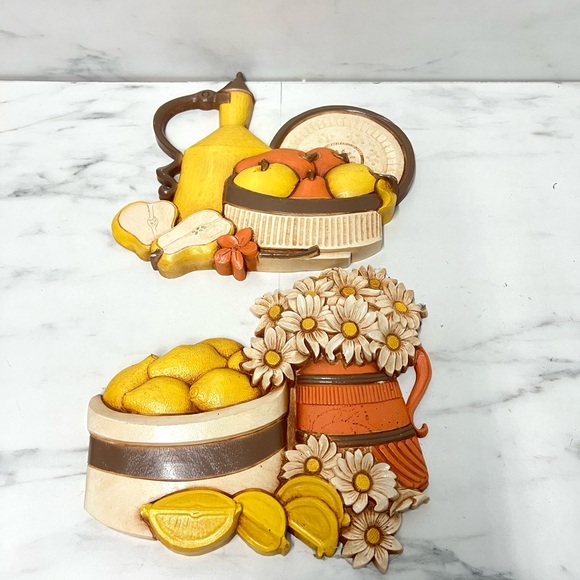 Homco | Wall Decor | Vintage Homco Wall Decor Lemons Pears Yellow ...